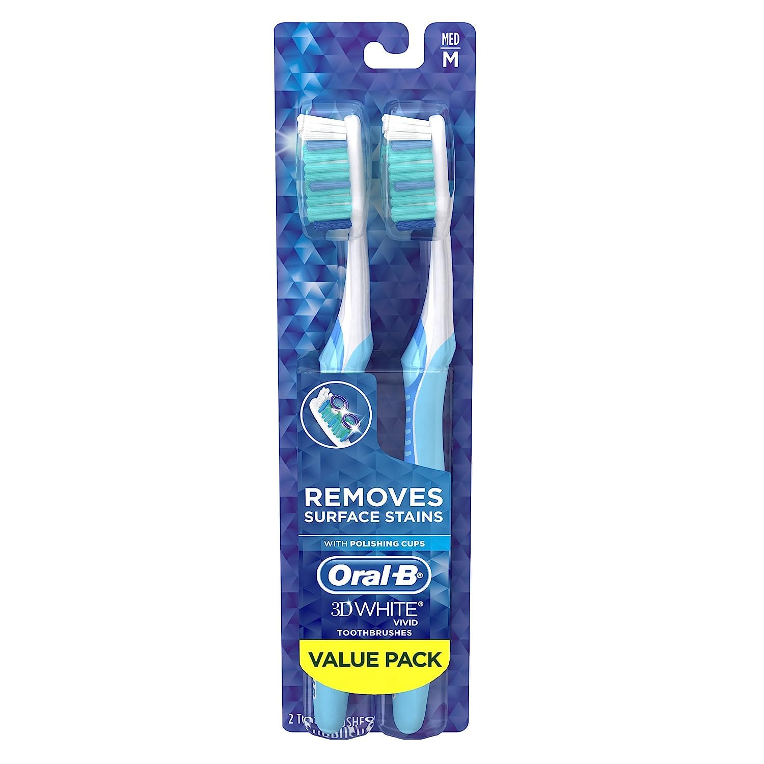 Oral-B Advantage 3D White Vivid Toothbrush Medium Twin (Pack of 3)