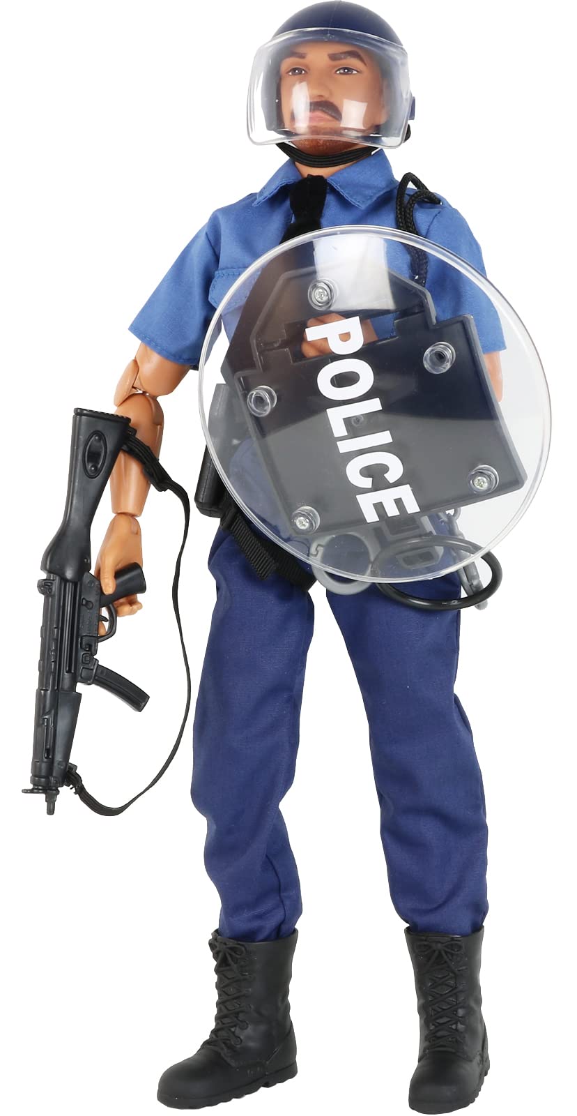 Click N' Play 12" Police Officer Action Figure Playset with Accessories.