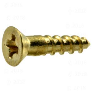 Hard-to-Find Fastener 014973125608 Phillips Flat Wood Screws, 2 x 3/8, Piece-100,Brass