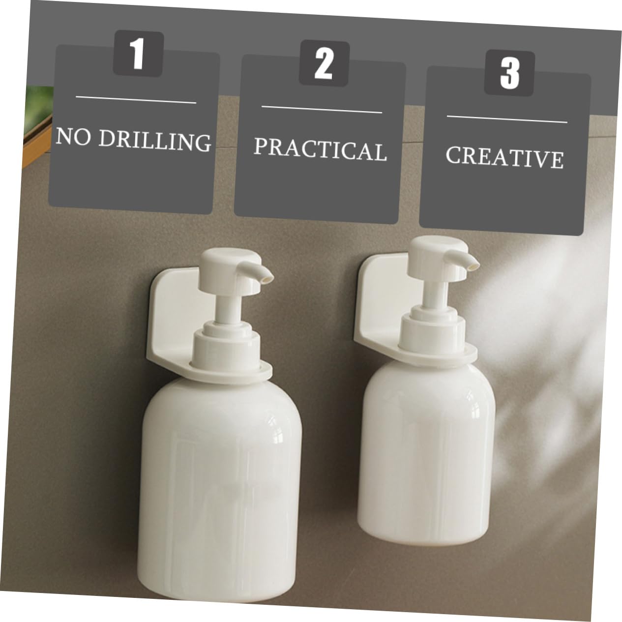 Cabilock 8 Pcs Wall Storage Rack Bathroom Bottle Bracket Bathroom Shower Gel Bottle Stand Bathroom Accessory Bathroom Storage Holder Waterproof Shower-gel Holder Shampoo Bottle Rack