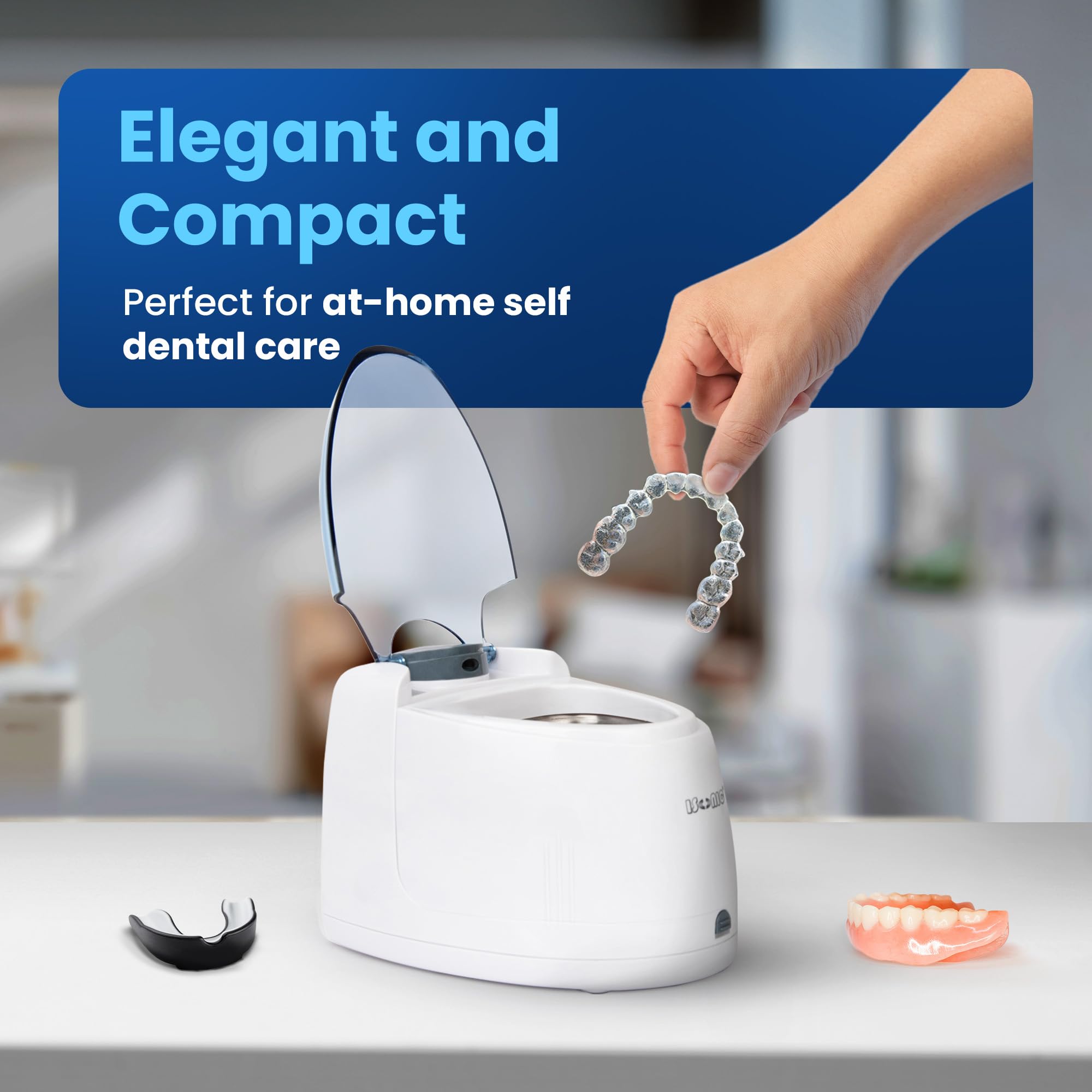 iSonic F3900 Ultrasonic Denture/Aligner/Retainer Cleaner for all dental and sleep apnea appliances, 110V 20W (tank no longer removable) , White , 0.4Pt/0.2L