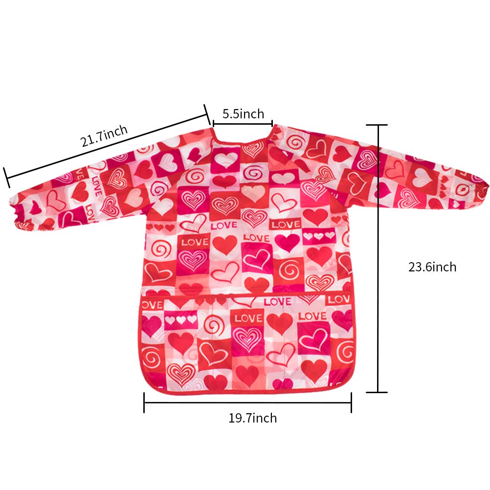 CUBACO 2 Pack Kids Art Smock Kids Waterproof Painting Apron Children's Artist Apron with Long Sleeve and 3 Pockets