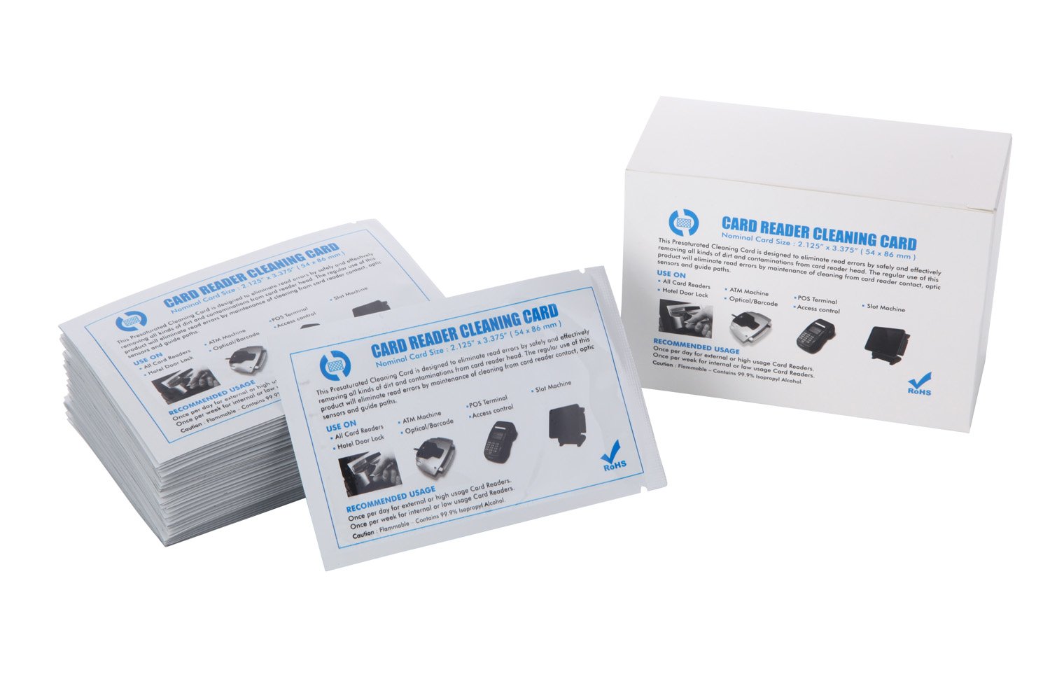 Isopropyl Alcohol Cleaning Card,CR80 Cleaning Cards,10 Pcs per Bag,Aloha&Any POS Swipe Terminal Cleaning,Card Reader Cleaning