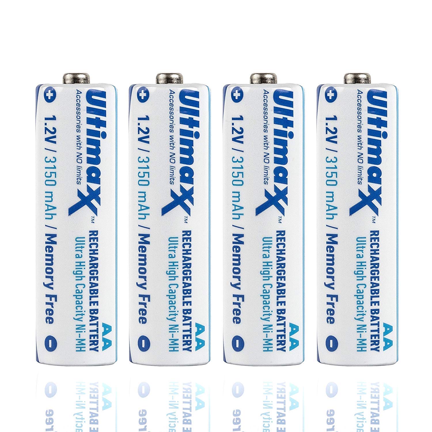 Ultimaxx Charger with Batteries – 8 Port Battery Charger and 2X 4 AA Batteries 3150mAh Memory Free- Rechargeable, Ni-MH, Durable & Long-Lasting Batteries