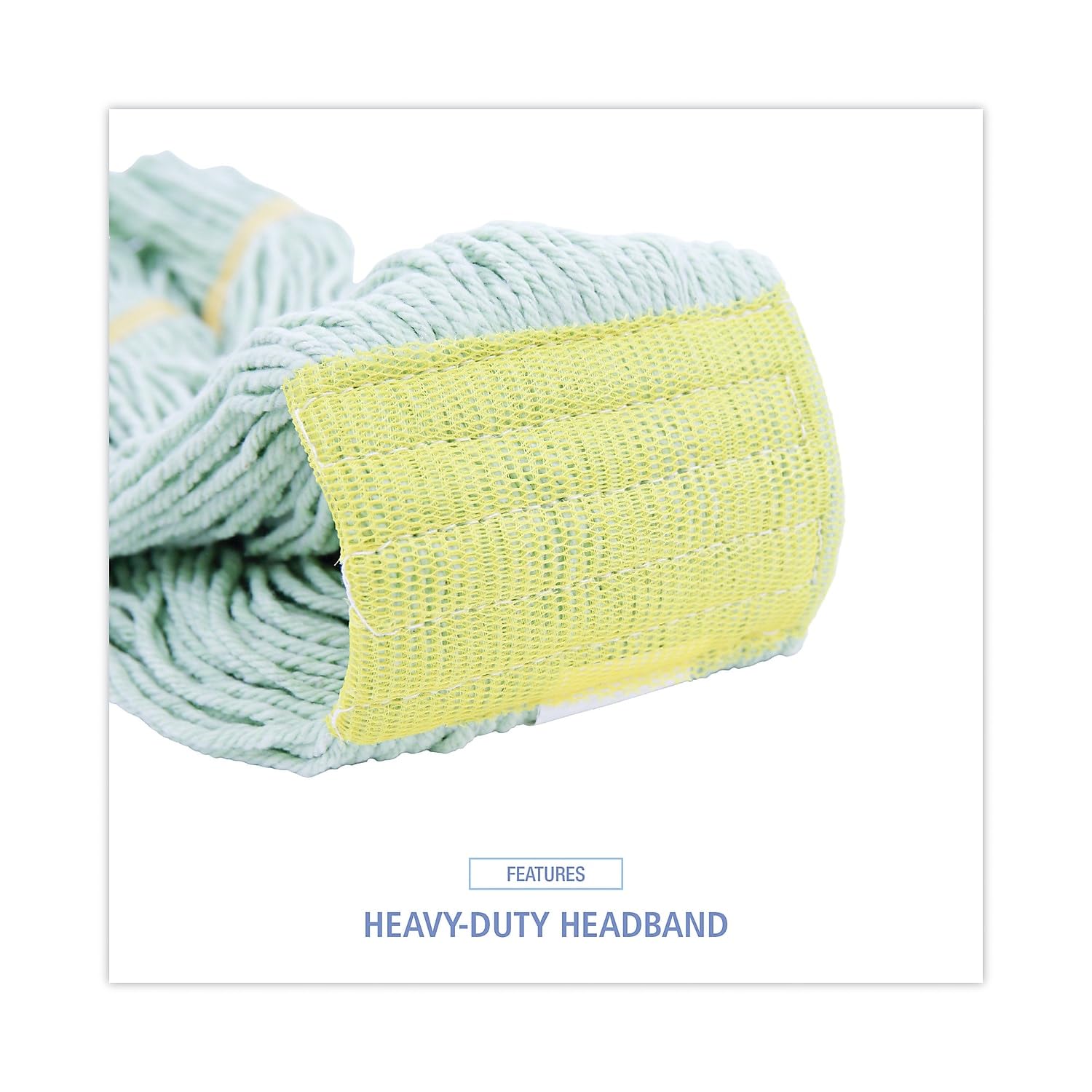Boardwalk BWK1200LCT EcoMop Recycled Fiber Looped-End Mop Heads - Large, Green (12/Carton)