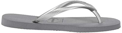 Havaianas Kid's Slim Flip Flop Sandal, Steel Grey, 3-4 M US Little Kid