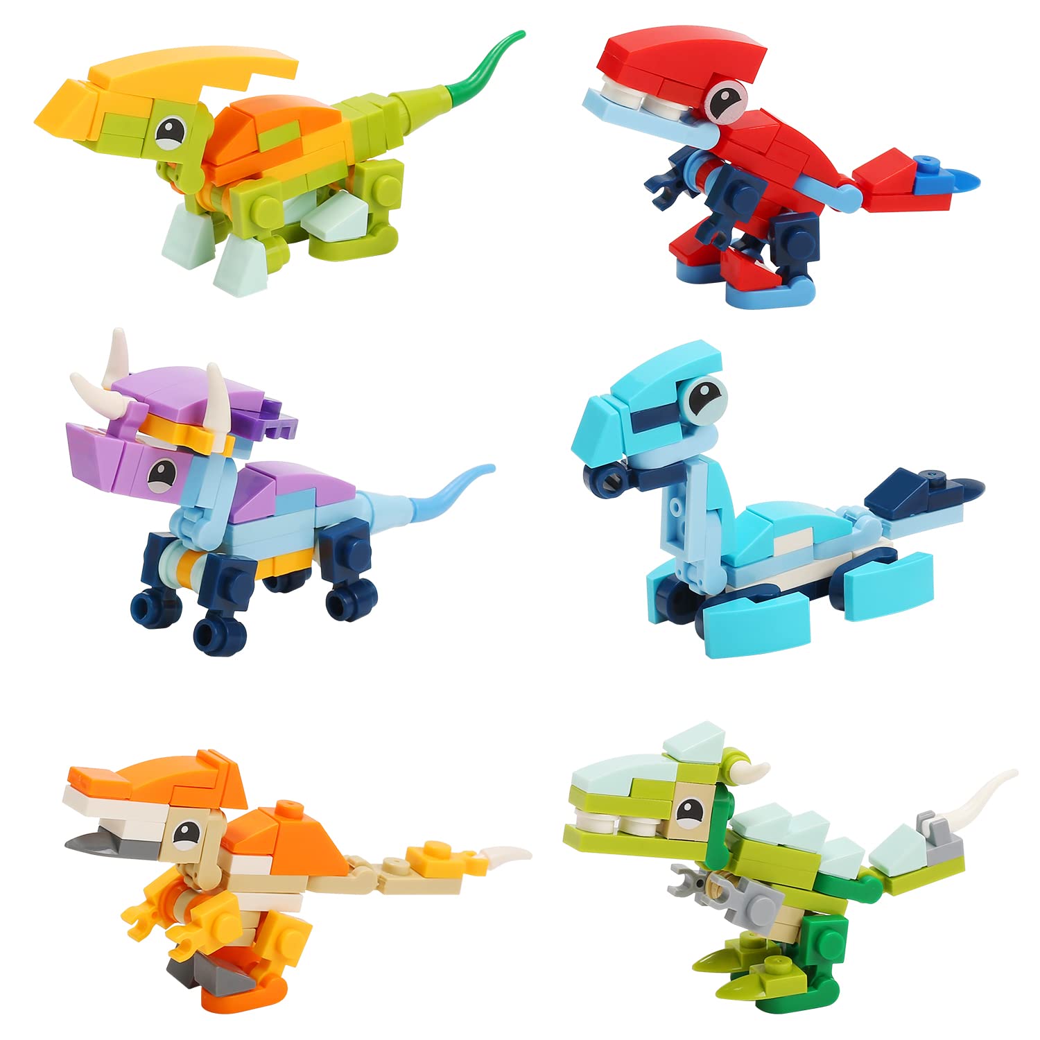 CUTE STONE 12 Pack Filled Easter Eggs with Dinosaur Building Blocks Sets, Easter Basket Stuffers Easter Party Favors for Boy, Girls and Kids