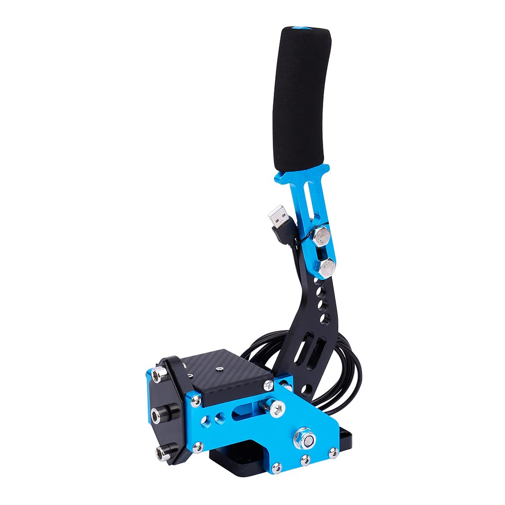 OSIAS USB handbrake,64Bit PC USB Handbrake SIM for Racing Games T500 G25/G27/G29 FANATECOSW Dirt Rally Simulation Performance handbrake (blue With Cla