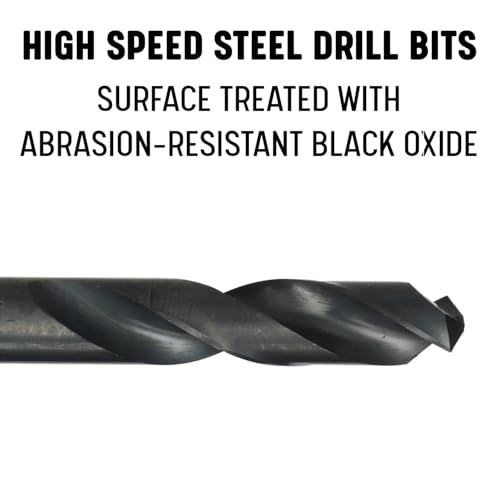 Drill America - DWDST5/16P12 5/16" High Speed Steel Heavy Duty Split Point Stub Drill Bit (Pack of 12), DWDST Series