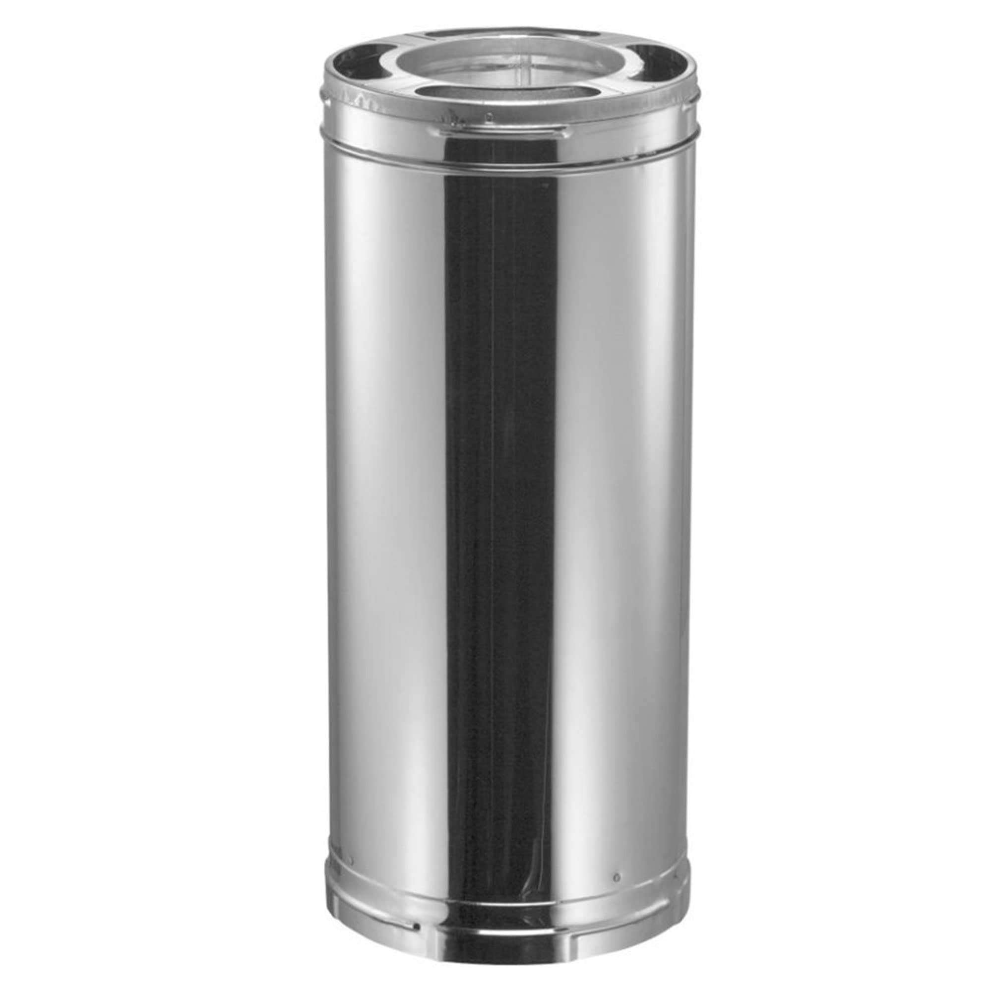DuraVent DuraPlus 36 x 6 Inch Galvanized Stainless Steel Triple Wall Wood Burning Stove Pipe Connector for Ventilation with Twist Lock, Silver