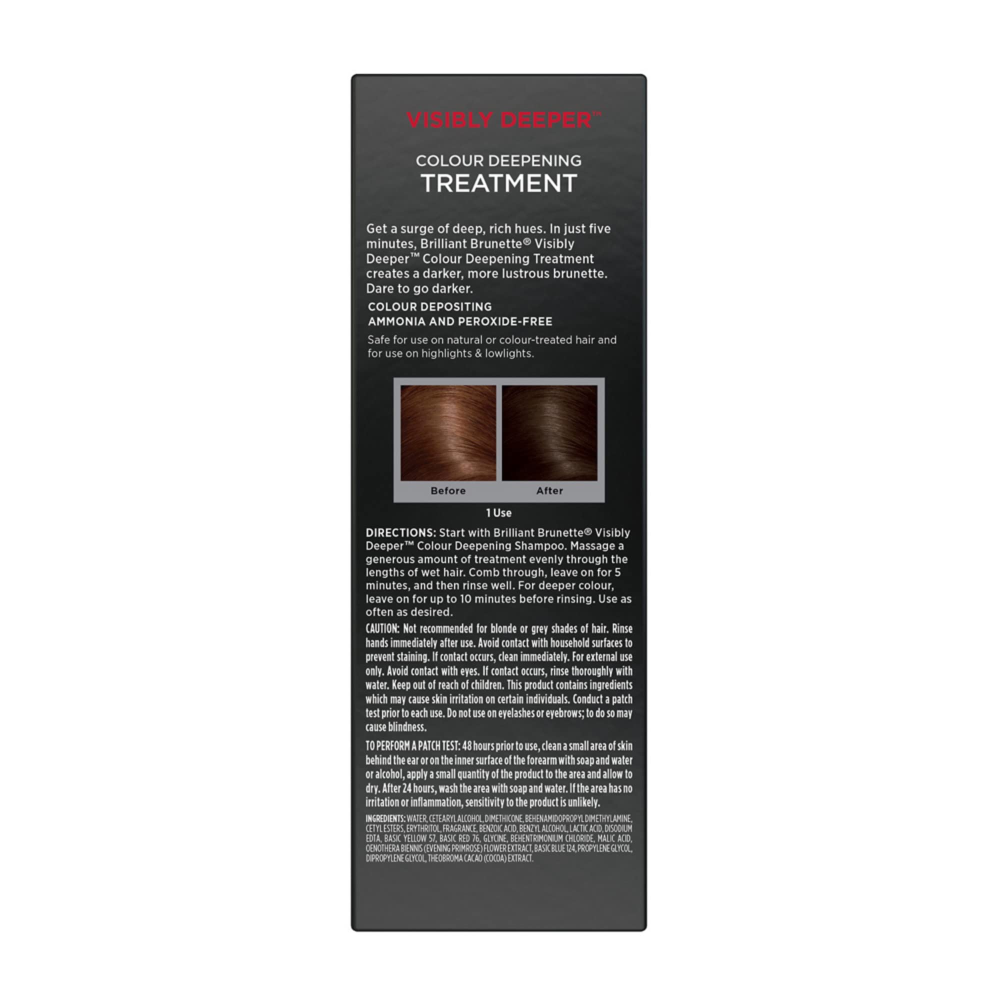 John Frieda Brilliant Brunette Visibly Deeper Color Deepening Treatment, for Cocoa Infused, Darker Color, 4 Ounce, with Evening Primrose Oil
