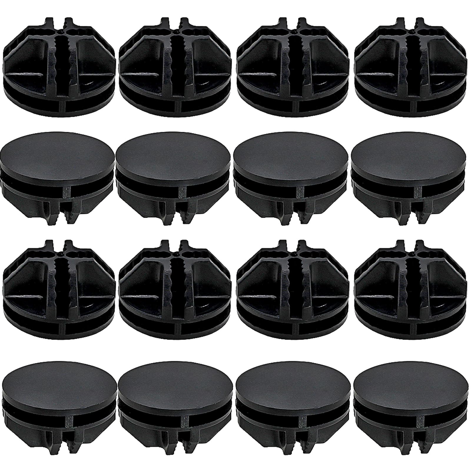 Bonsicoky 16 Pcs Black Plastic Connector, Wire Grid Cube Connector for Modular Closet Storage Organizer and DIY Wire Cube Storage Unit