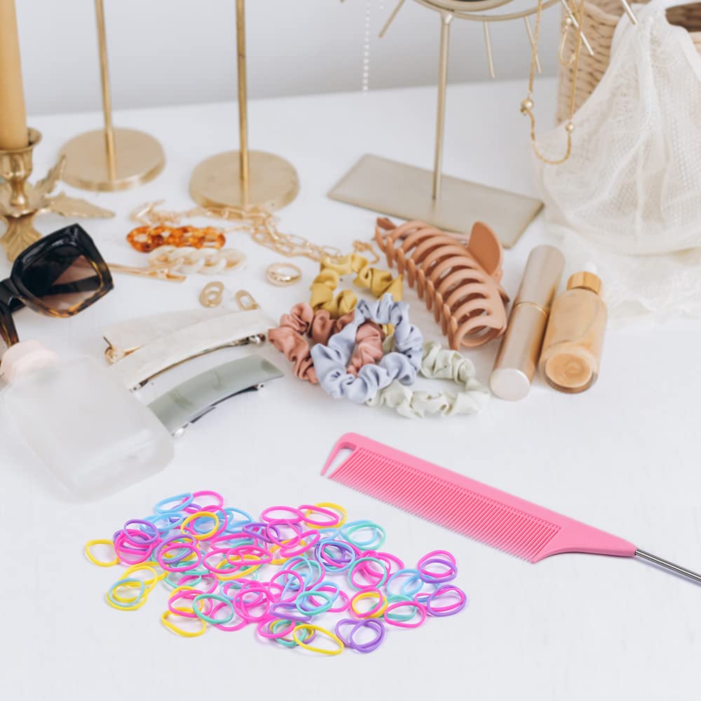 Colored Rubber Hair Bands, TsMADDTs 1500PCS No-Damage Hair Ties for Kids' Braids (1.3mm x 20mm)