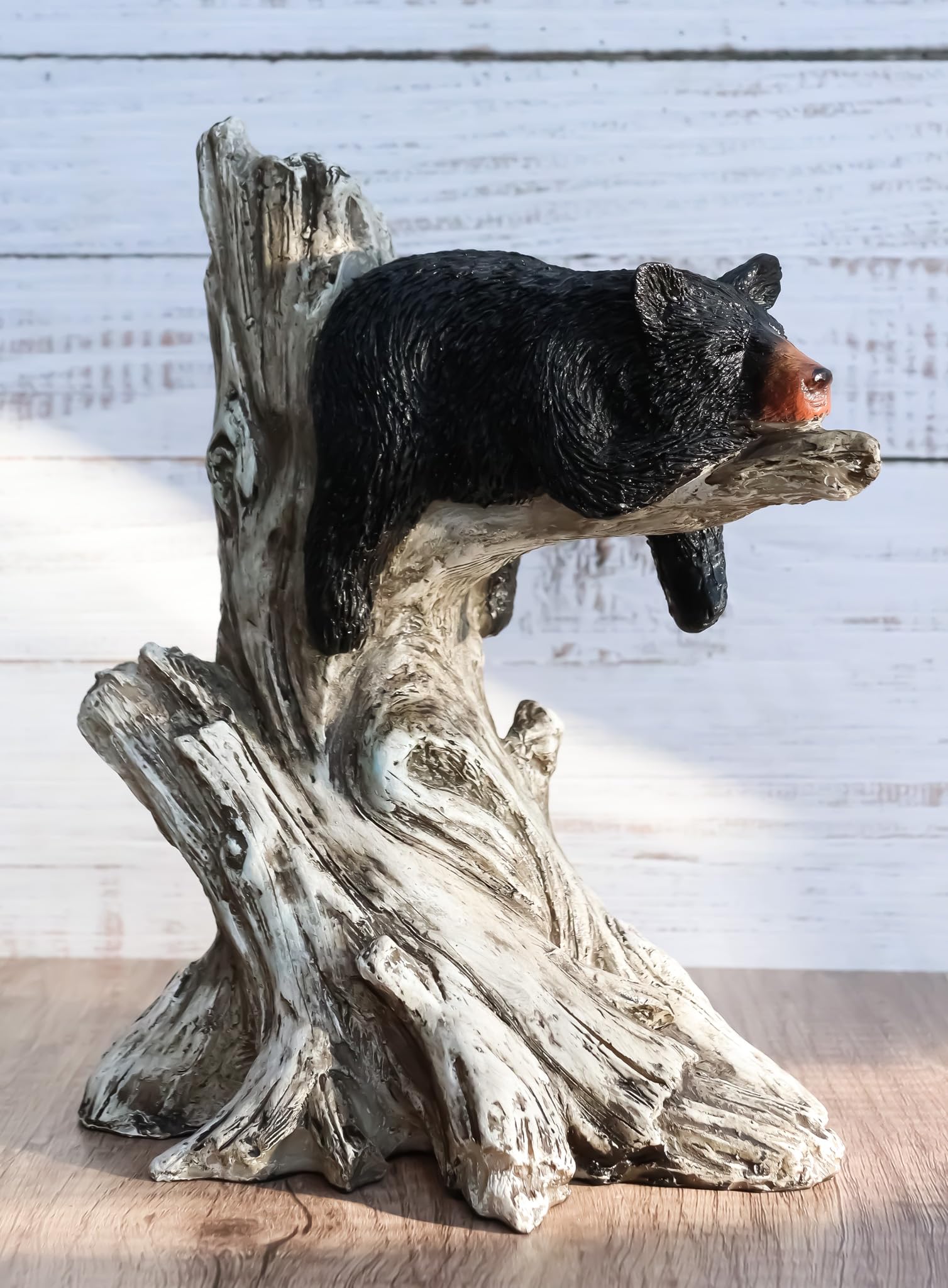 Ebros Lazy Days of Summer Black Bear Sleeping On Tree Branch Statue Wildlife Forest Rustic Cabin Decor Bear Figurine