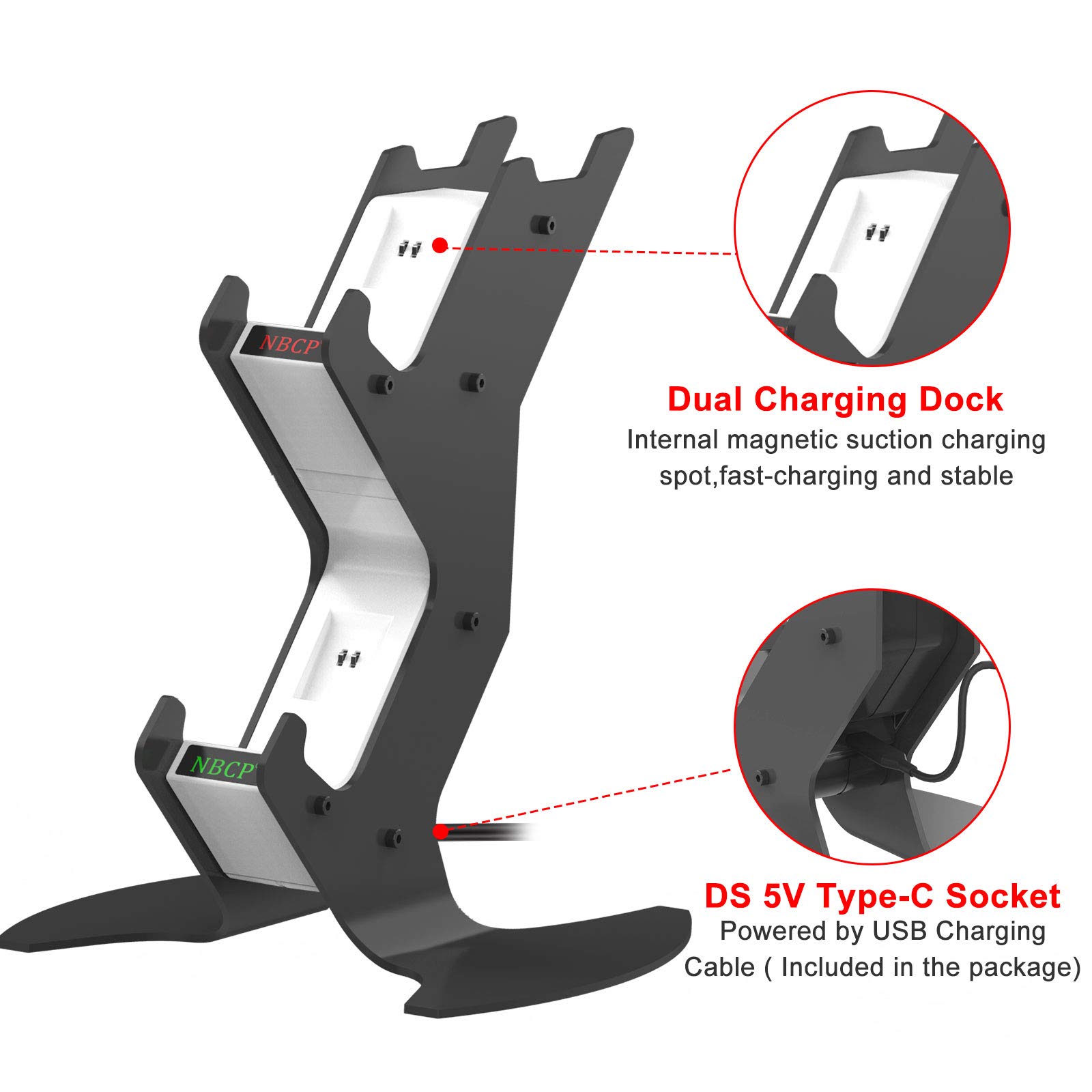 Dual Charging Station Dock for Xbox Series X|S, Fast-Speed Wireless Controller Charging Dock/Headset Controller Stand- Included 2x850 mAh Rechargeable Battery Packs (White)