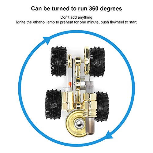 Hot Air Stirling Engine Car Engineer Generator Model Science Experiment Physical Car Toy STEM Early Educational Toy for Kids Adults Learning
