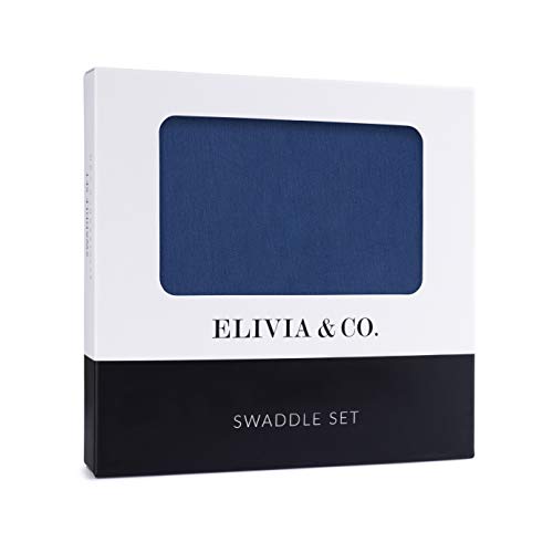 Swaddle Blanket & Hat Set | Receiving Baby Blanket | Soft & Cozy | 47" x 47" Size for Newborns, Infants, and Toddlers (Packaging May Vary) - (Indigo)