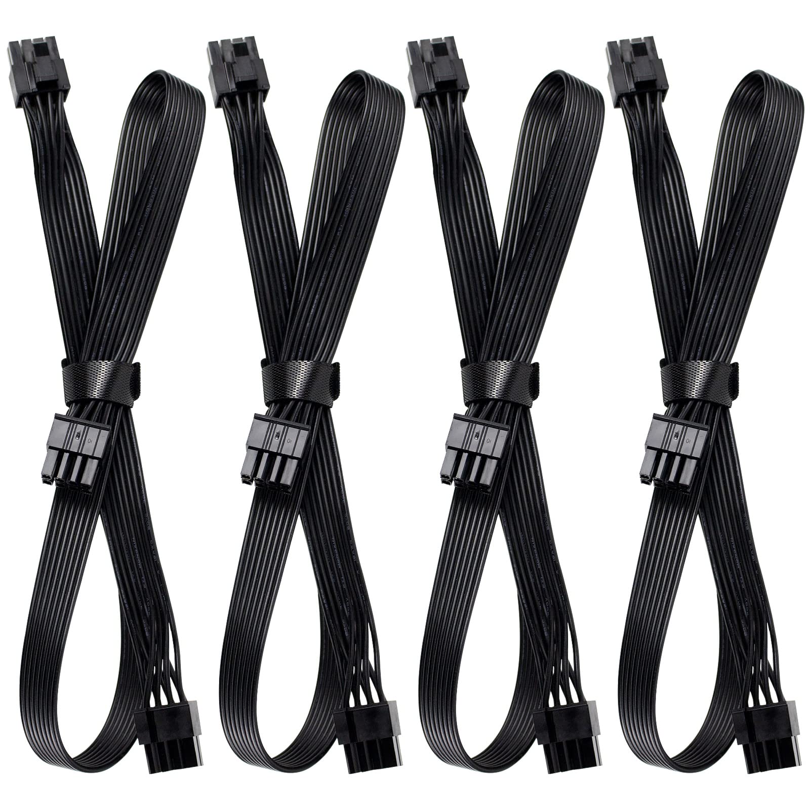 PSU 8 Pin Male to Dual 8 (6+2) Pin Male PCIE Power Cable Replacement for Corsair CoolerMaster Thermaltake Modular Power Supply (25 + 9 inches)