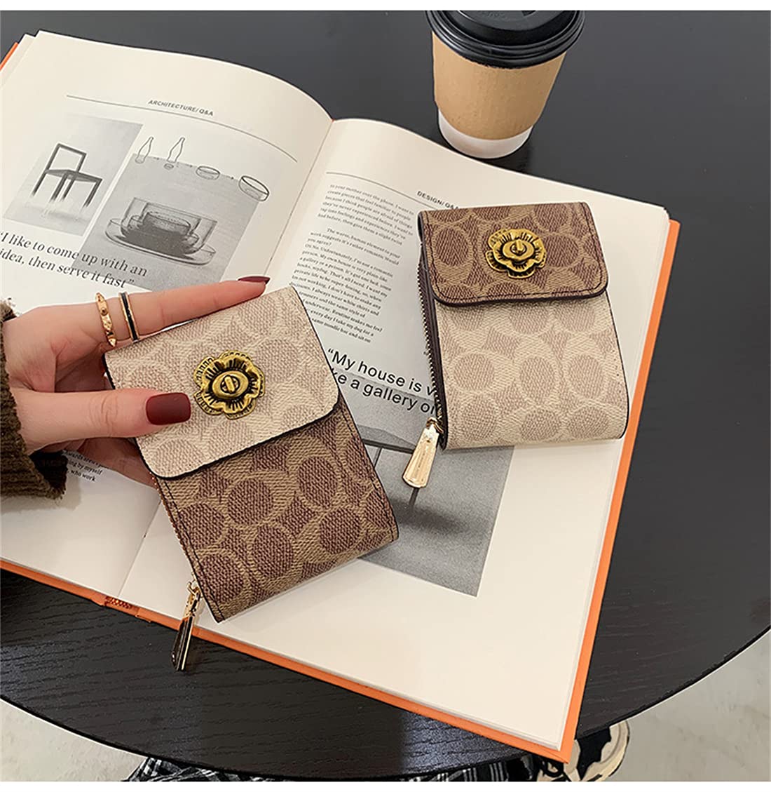 DAISHA 2 in 1- Trifold Wallets Money Clip & Card Holder,PU Leather Minimalist Wallet,Mini Pouch Coin Purse Mini Pouch.