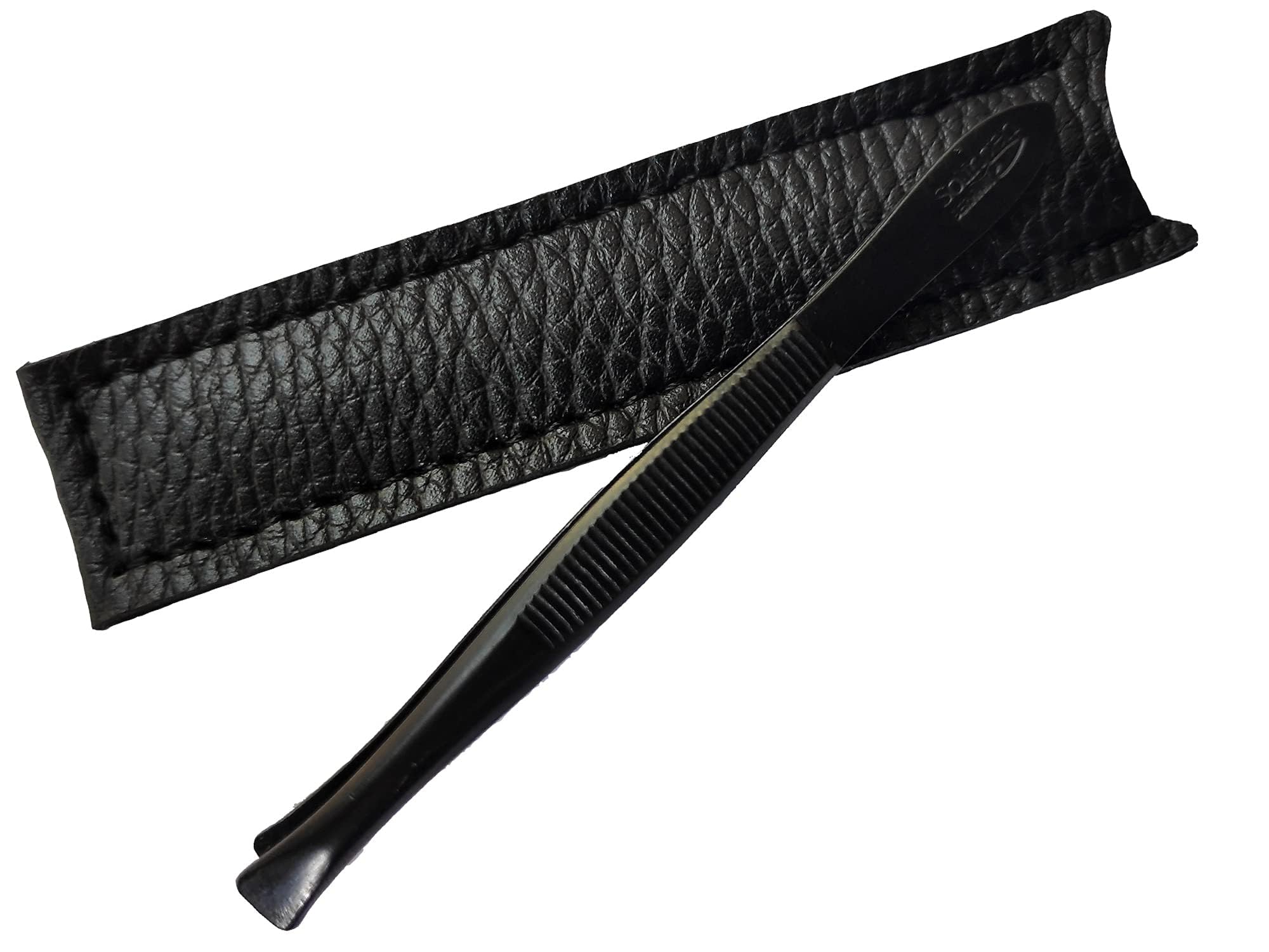 Solingen Tweezers 514 Side for Eyebrow Shaping and Facial Hair Removal | Slanted Tip | Professional Stainless Steel | Best Shaped for Eyebrows Extensions Chin Cheek Face| Made in Germany (Black)