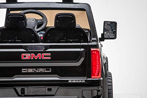 DAKOTT GMC Sierra Denali HD Two Seater 12 Volt Ride-On Truck w/ 2.4G Remote Control, LED Lights, Horn, Music, MP3/USB, Storage Box, Spring Suspension, Electric Vehicle for Kids .