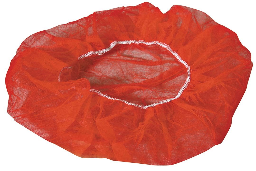 Bouffant Cap, PP, 24 in, Red, PK1000