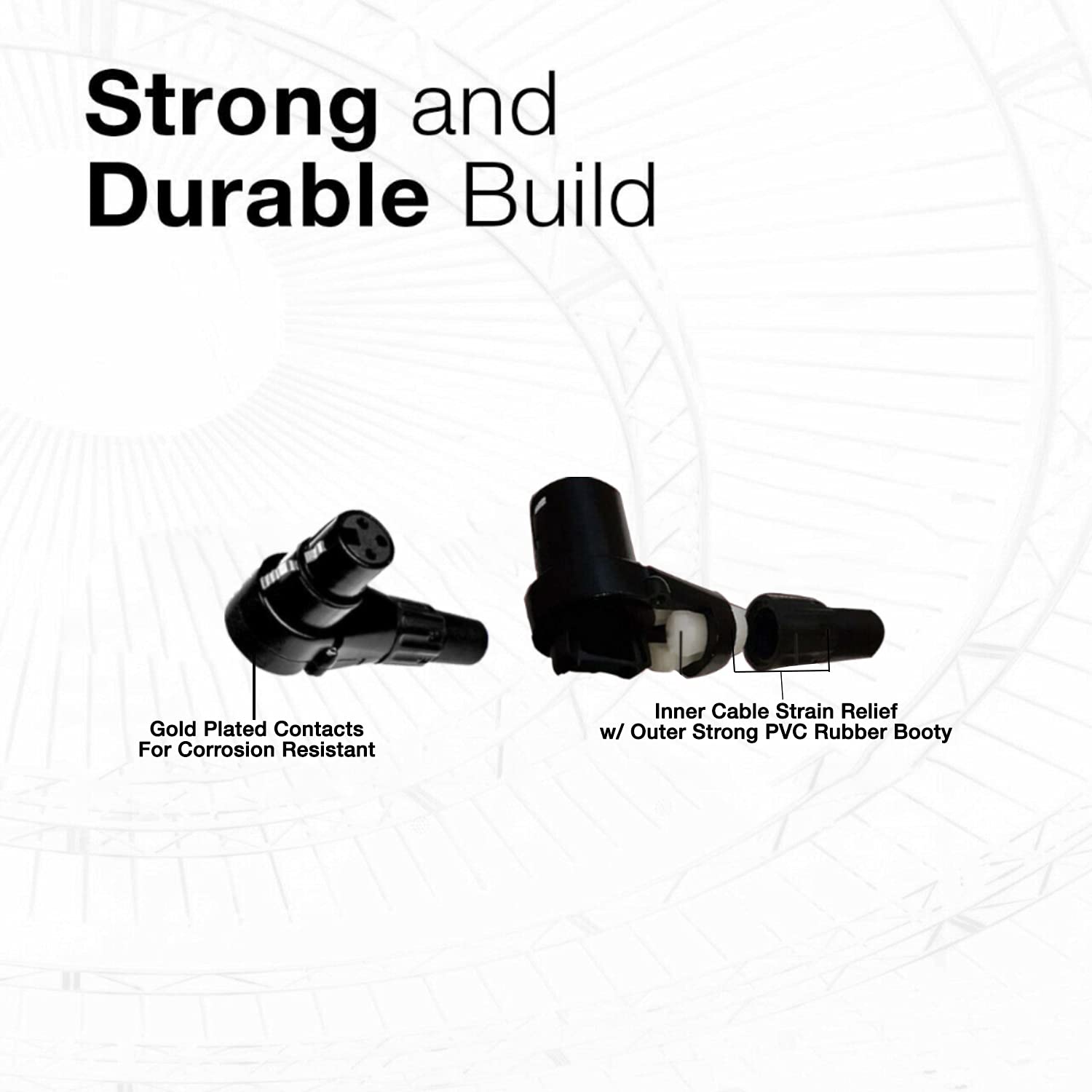 COLUBER CABLE Right Angle XLR Female to Right Angle 1/4" TRS - 0.5 Feet - Black - Pro 3-Pin Microphone Connector for Powered Speakers, Audio Interface or Mixer for Live Performance & Recording