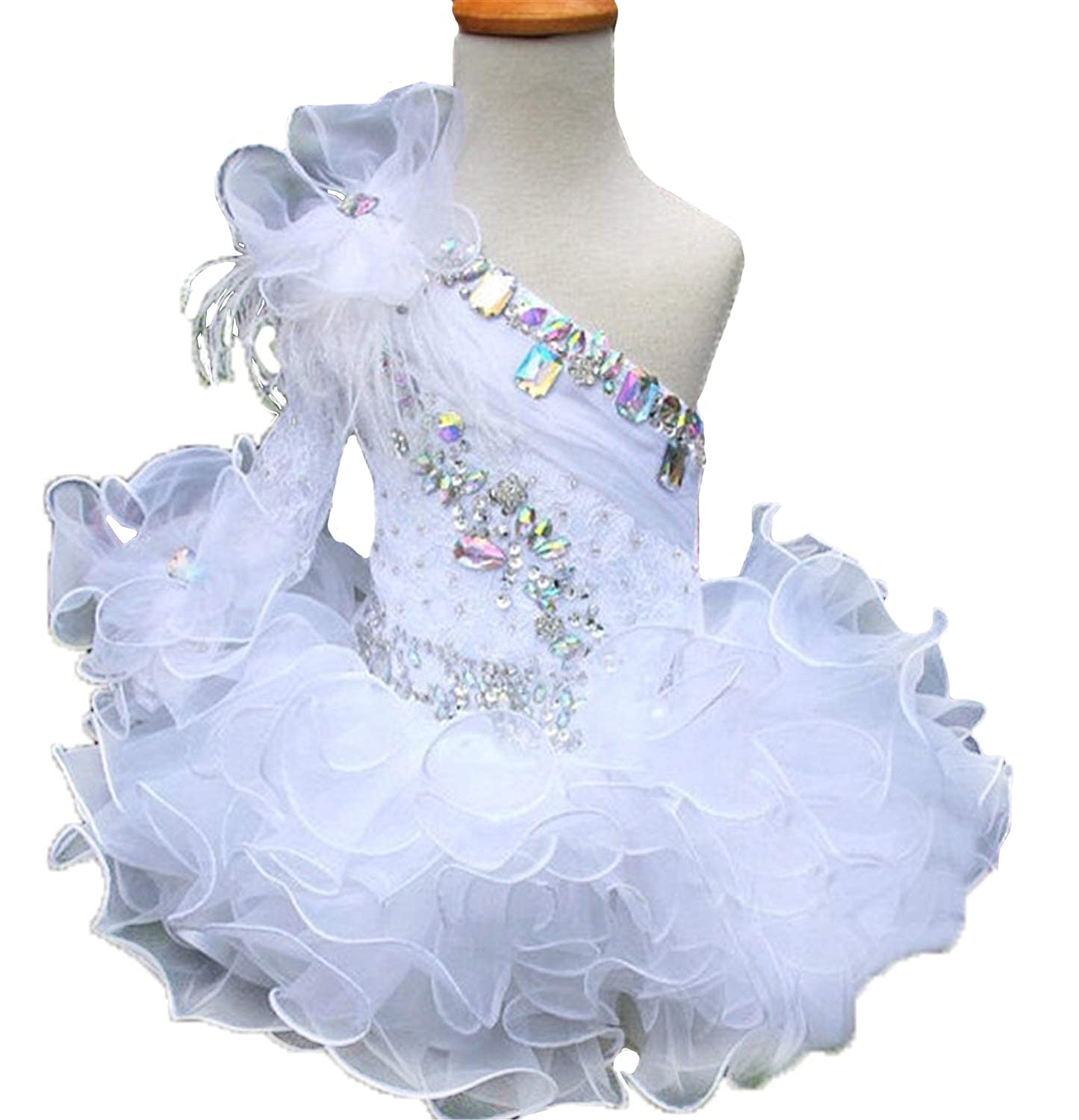 Junguan Infant Girls Wedding Party Gowns Newborn Pageant Tutu Cupcake Dress 6 US Yellow