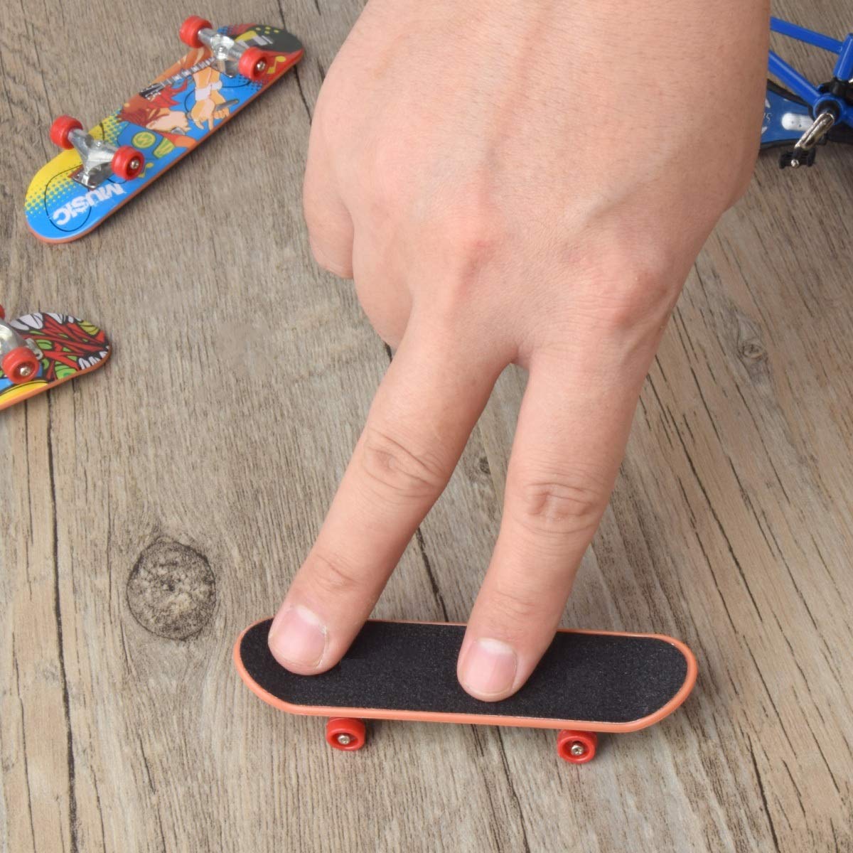 Hotusi Mini Finger Sports Skateboards/Bikes/Swing Boards/Scooter Set for Party Favors Educational Finger Toy(4 Pcs)