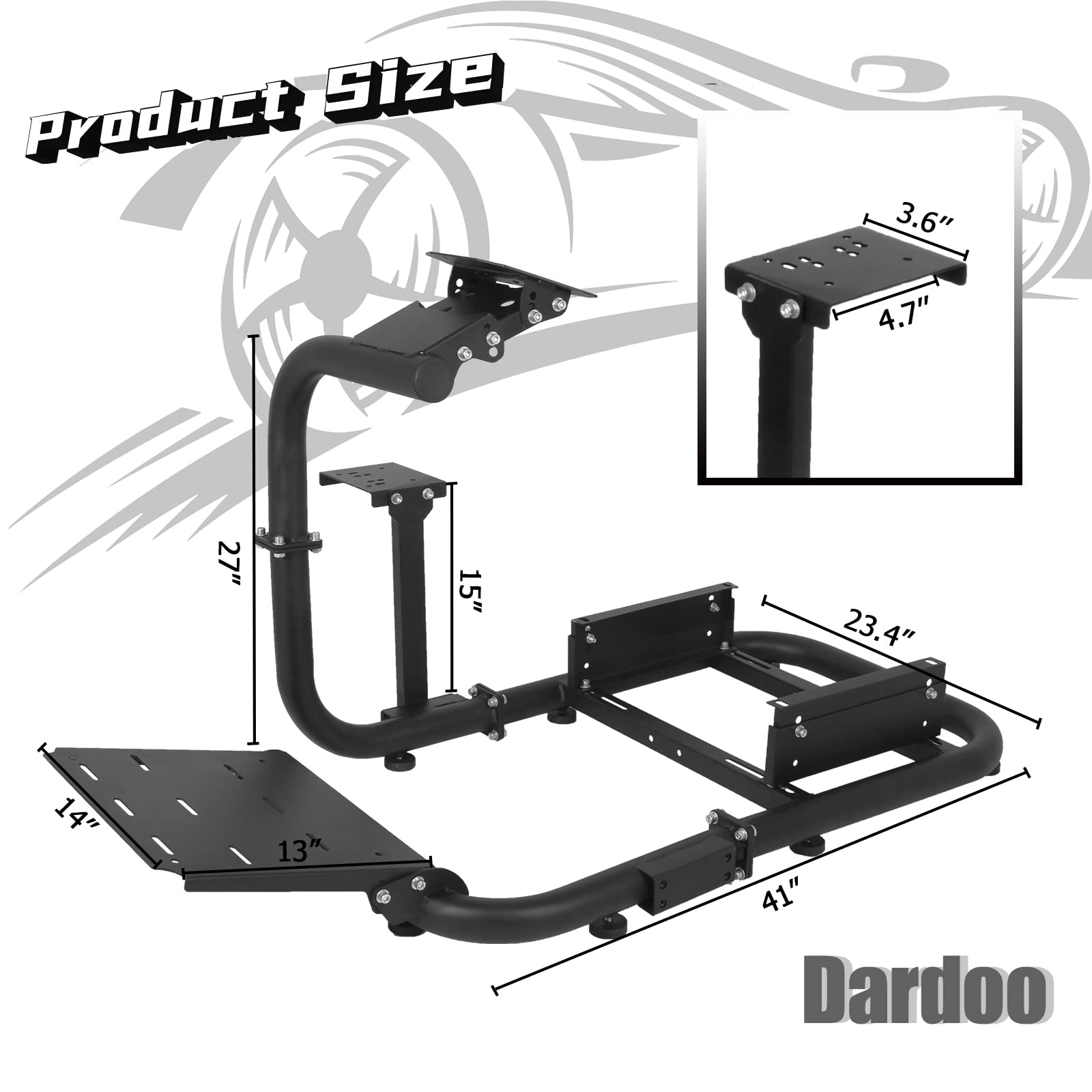 Dardoo G920 Gaming Simulator Cockpit Compatible with Logitech G27 G29 G923, Fanatec, Thrustmaster T300RS,TXRW Base for PS4,Xbox PC, Wheel Stand Without Wheel, Pedal, Handbrake and Seat