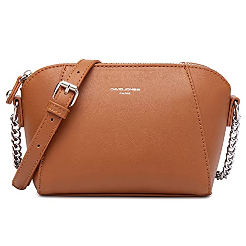 David Jones Vegan Leather Crossbody Purse for Women-Small Shoulder Cell Phone Womens Wallet Purses and Handbags,Cute Designer Brown Purse