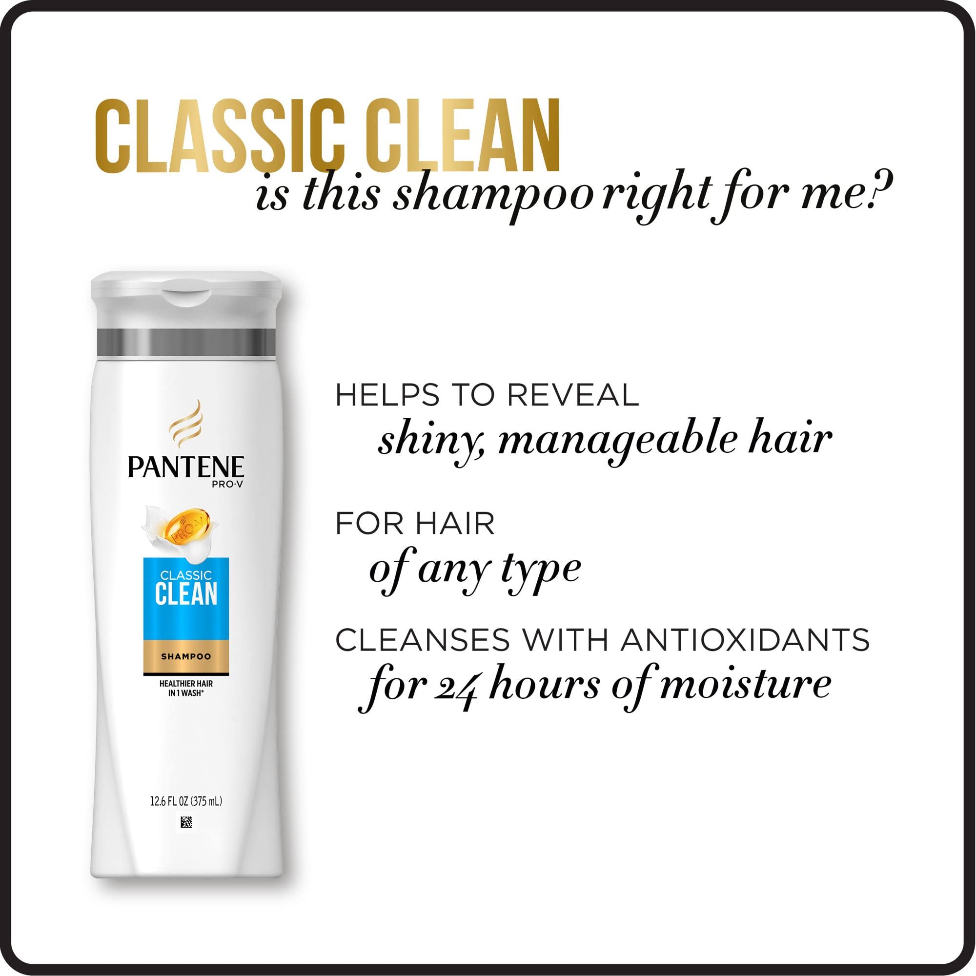 Pantene Pro-V Classic Clean Daily Shampoo 25.4 Fl Oz (Pack of 2)