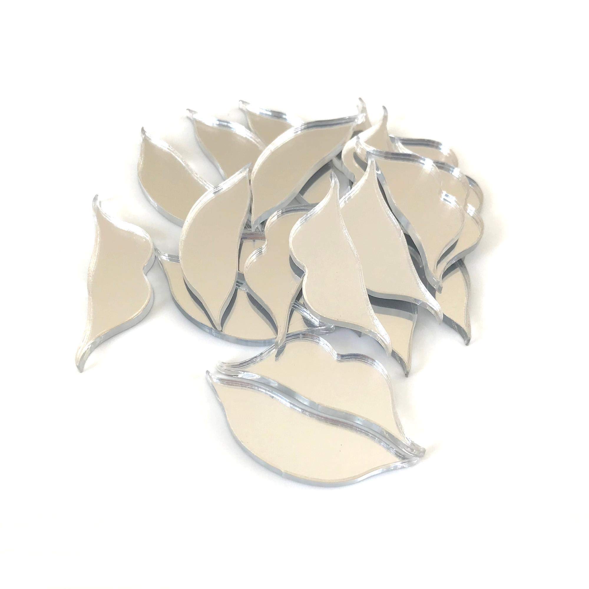 Super Cool Creations Lips Shaped Crafting Mirrors, Set of 10, Many Colours, Shatterproof Acrylic, Pink, Pack of 10 x 4cm