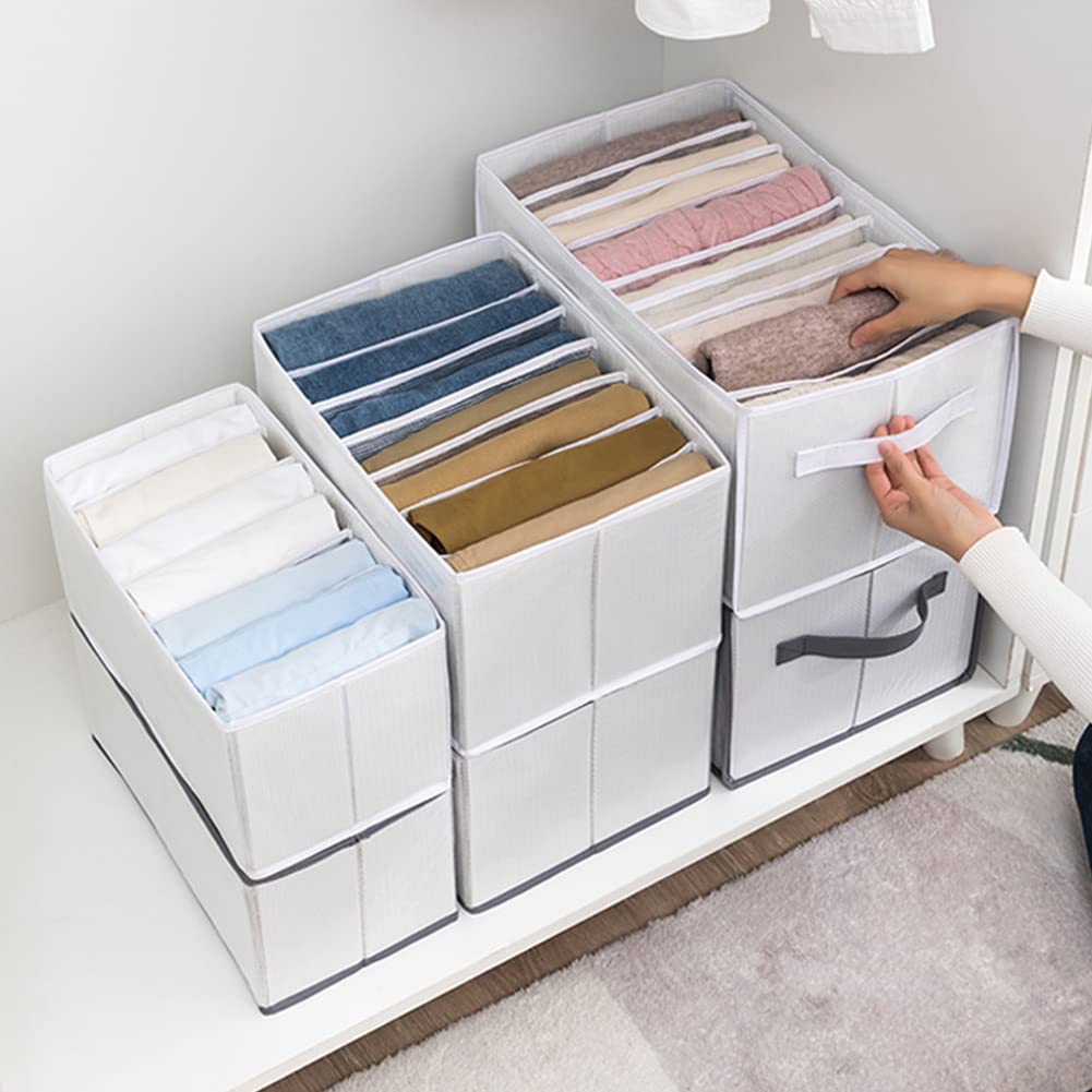 WENSEFTY Wardrobe Clothes Organizer, PP Board Mesh Closet Drawer Organizers for Clothing, Clothes Organizer and storage for folded Jeans Pants T-shirt Legging Dress