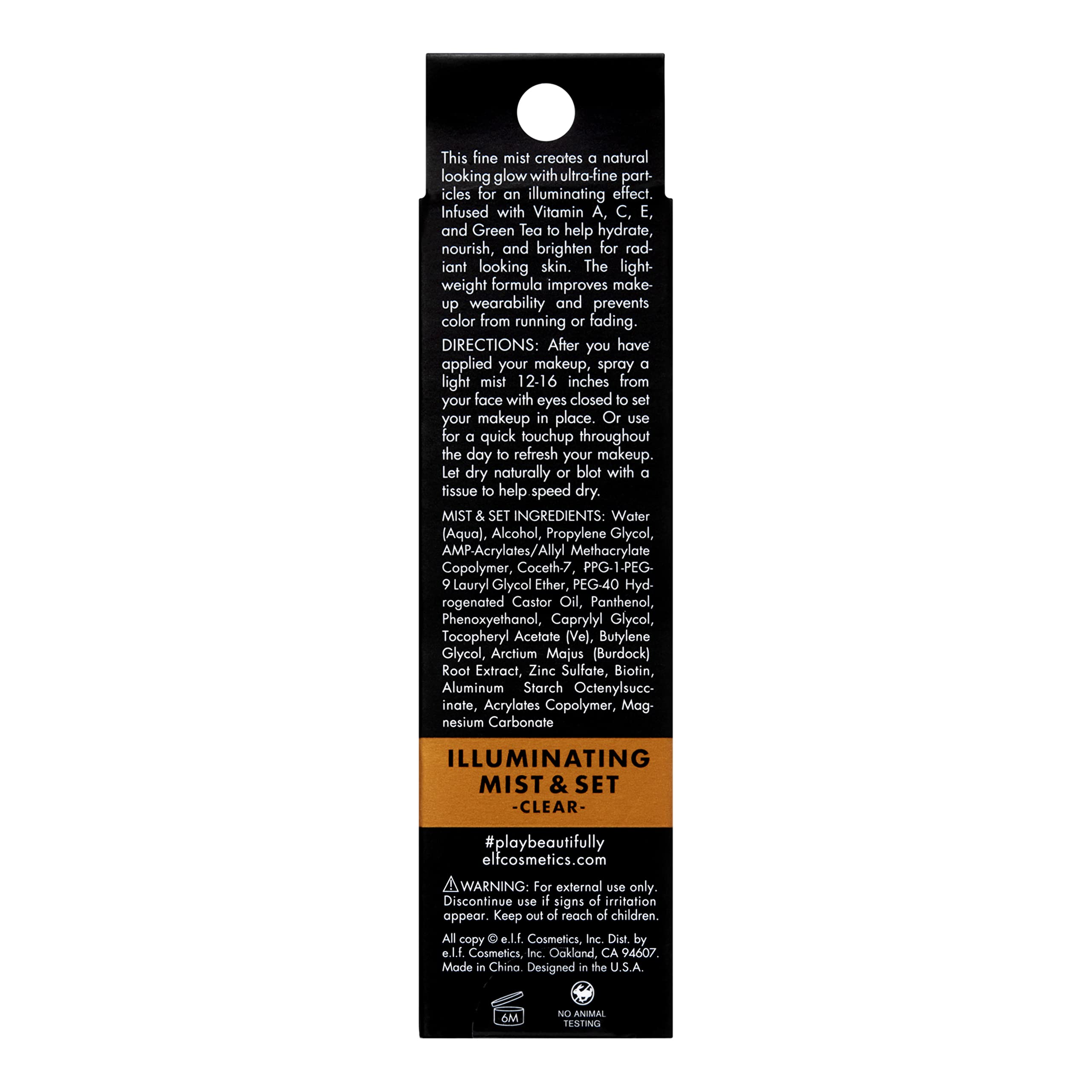 e.l.f. Lumious Mist & Set, Setting Spray To Give Makeup A Lasting, Radiant Finish, Infused With Vitamins A, C & E, Small, 2 Fl Oz