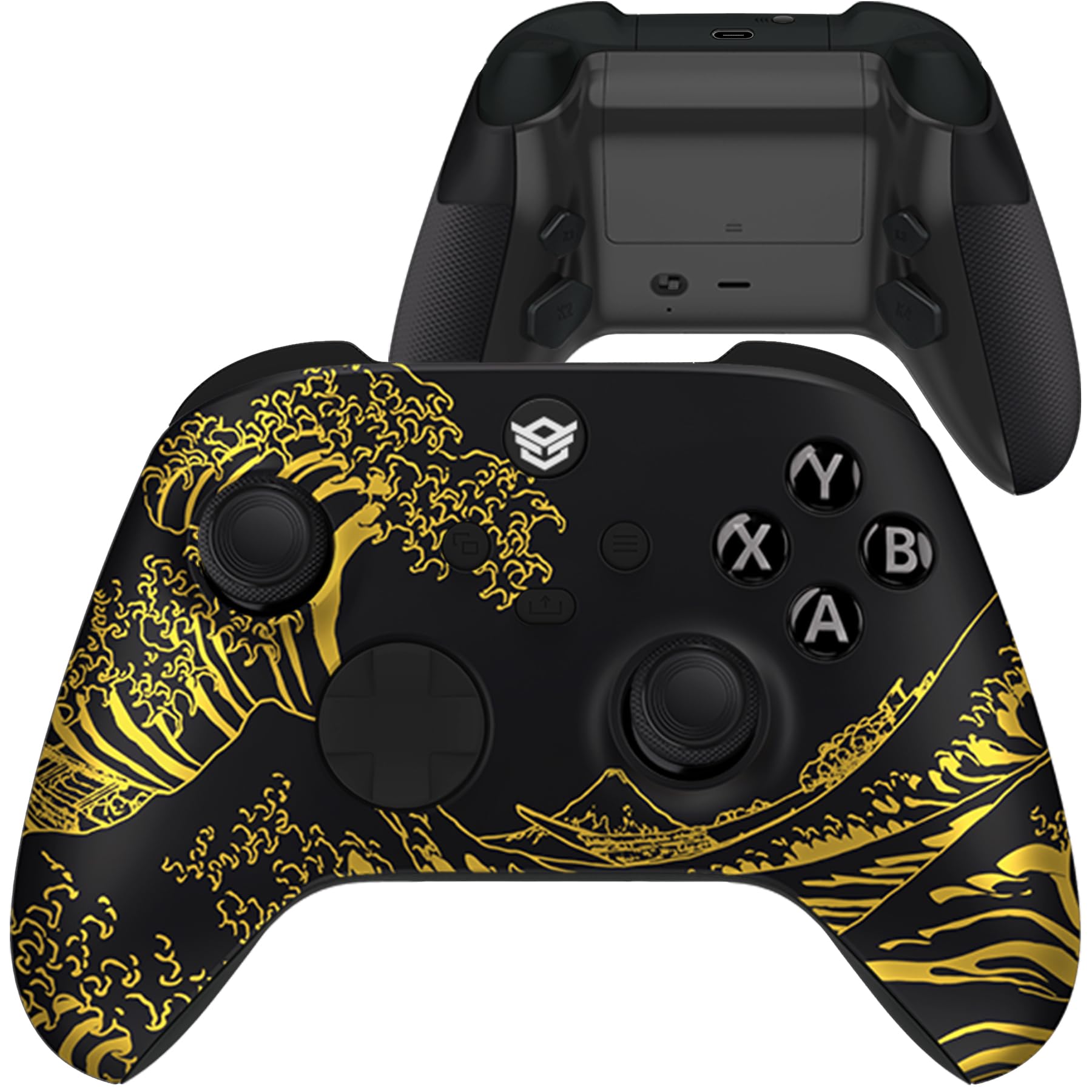 HEXGAMING ADVANCE Wireless Controller for Xbox Series X & S, for Xbox One, and for Windows 7/8/10-4 Remappable Back Buttons - Hair Triggers - Interchangeable Thumbsticks - The Great Waves