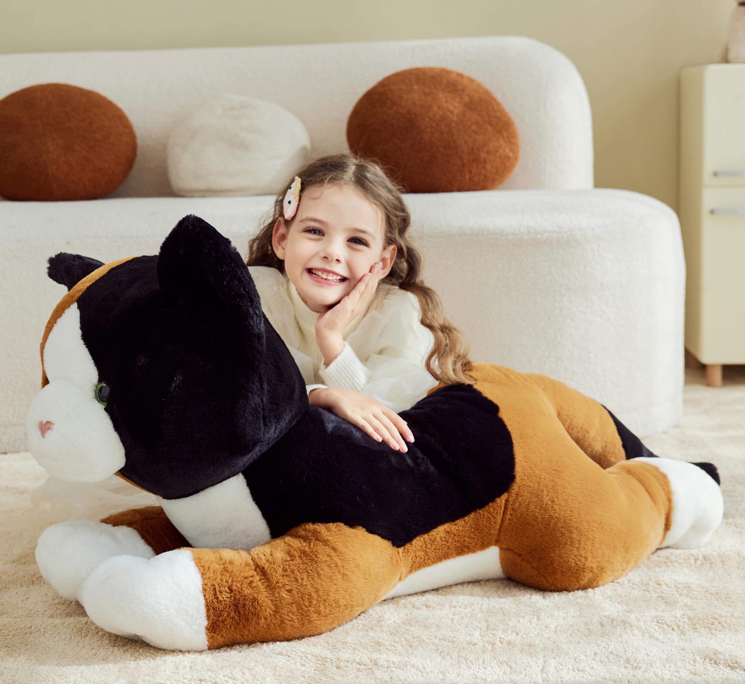 IKASA Large Panda Stuffed Animal Giant Soft Plush Toy,30" Cute Huge Jumbo Kawaii Fluffy Plushy Big Size Fat Oversized Plushie,Gifts for Kids