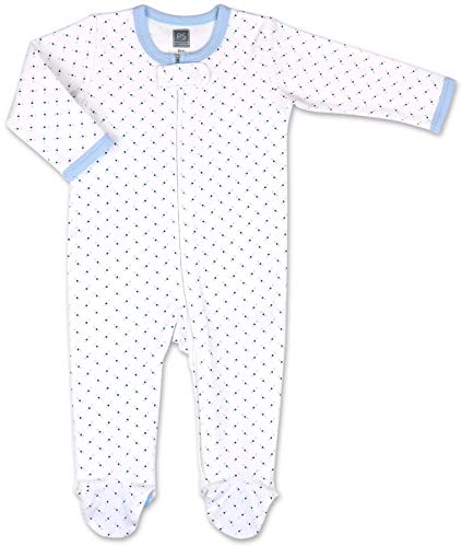 The Peanutshell Baby Sleeper Set for Boys or Girls | 3 Pack in Dinosaur, Solid Blue & Dots | Newborn to 9M Footed Pajamas (Newborn)