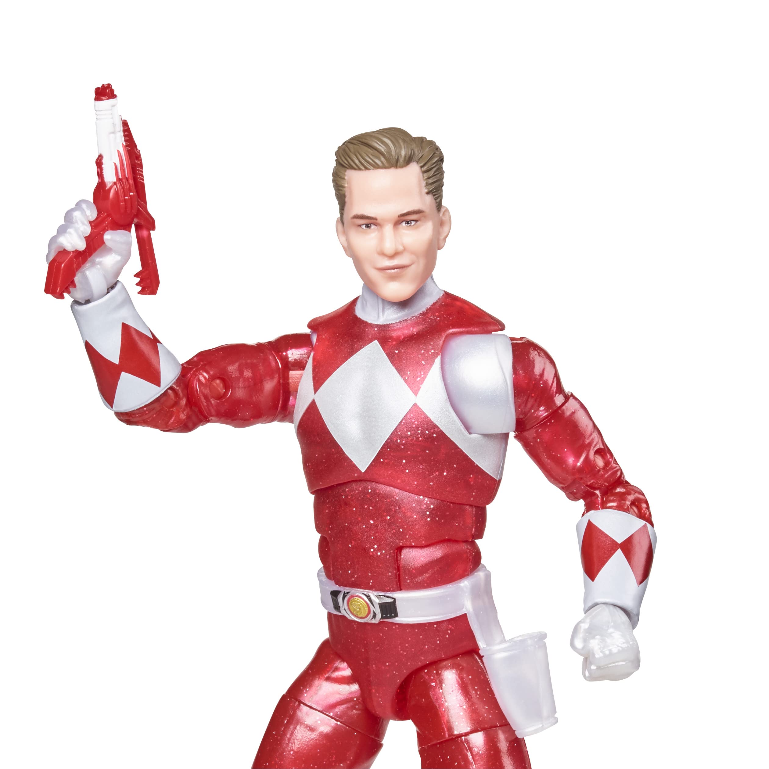Power Rangers Lightning Collection Mighty Morphin Metallic Red Ranger 6-Inch Premium Collectible Action Figure Toy with Accessories
