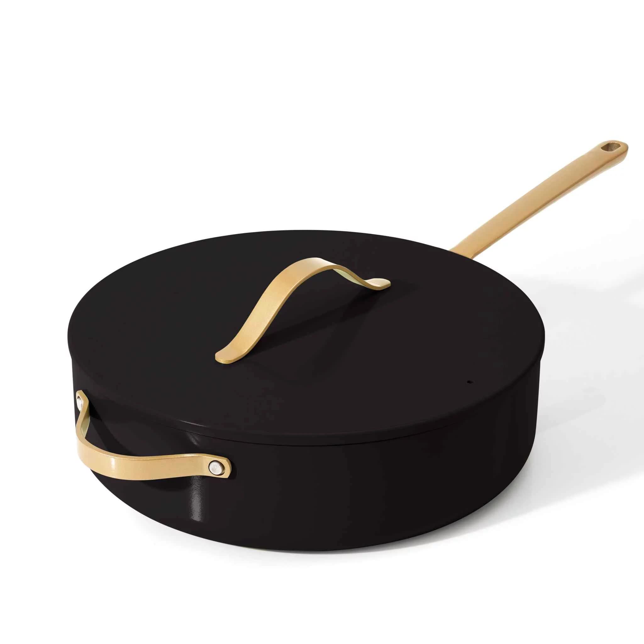 MIKLOO 5.5 Quart Ceramic Non-Stick Saute Pan, Black Sesame by Drew Barrymore