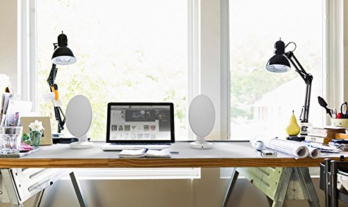 KEF EGG Versatile Desktop Speaker System - Gloss White (Pair)