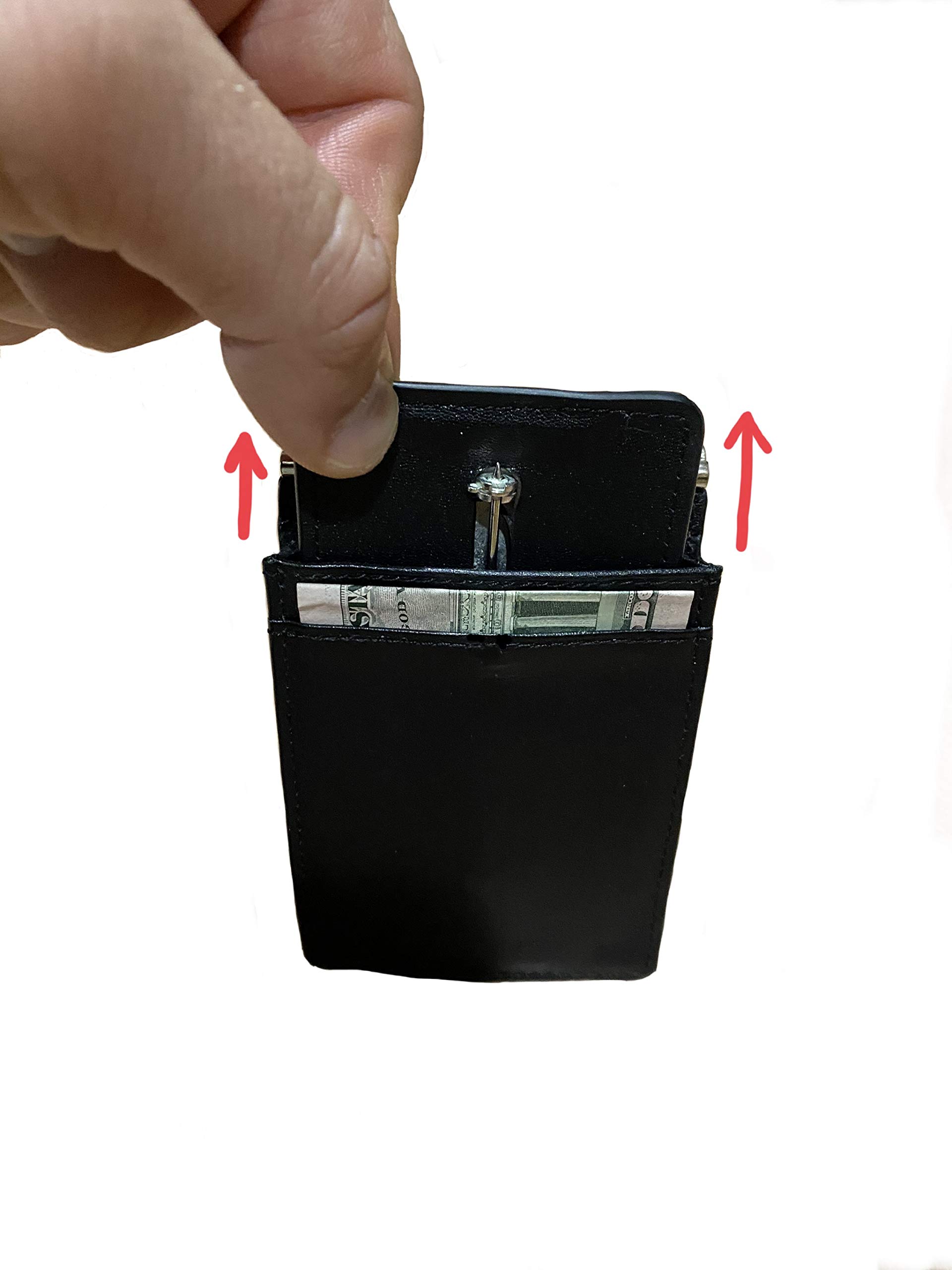 Frag Black Leather Sheriff Police Hidden Badge Wallet & Chain Necklace Lanyard, Medium
