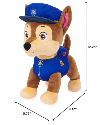 Paw Patrol, Talking Chase 12-Inch-Tall Interactive Plush Toys with Sounds, Phrases and Wagging Tail, Stuffed Animals, Kids Toys for Ages 3 and up
