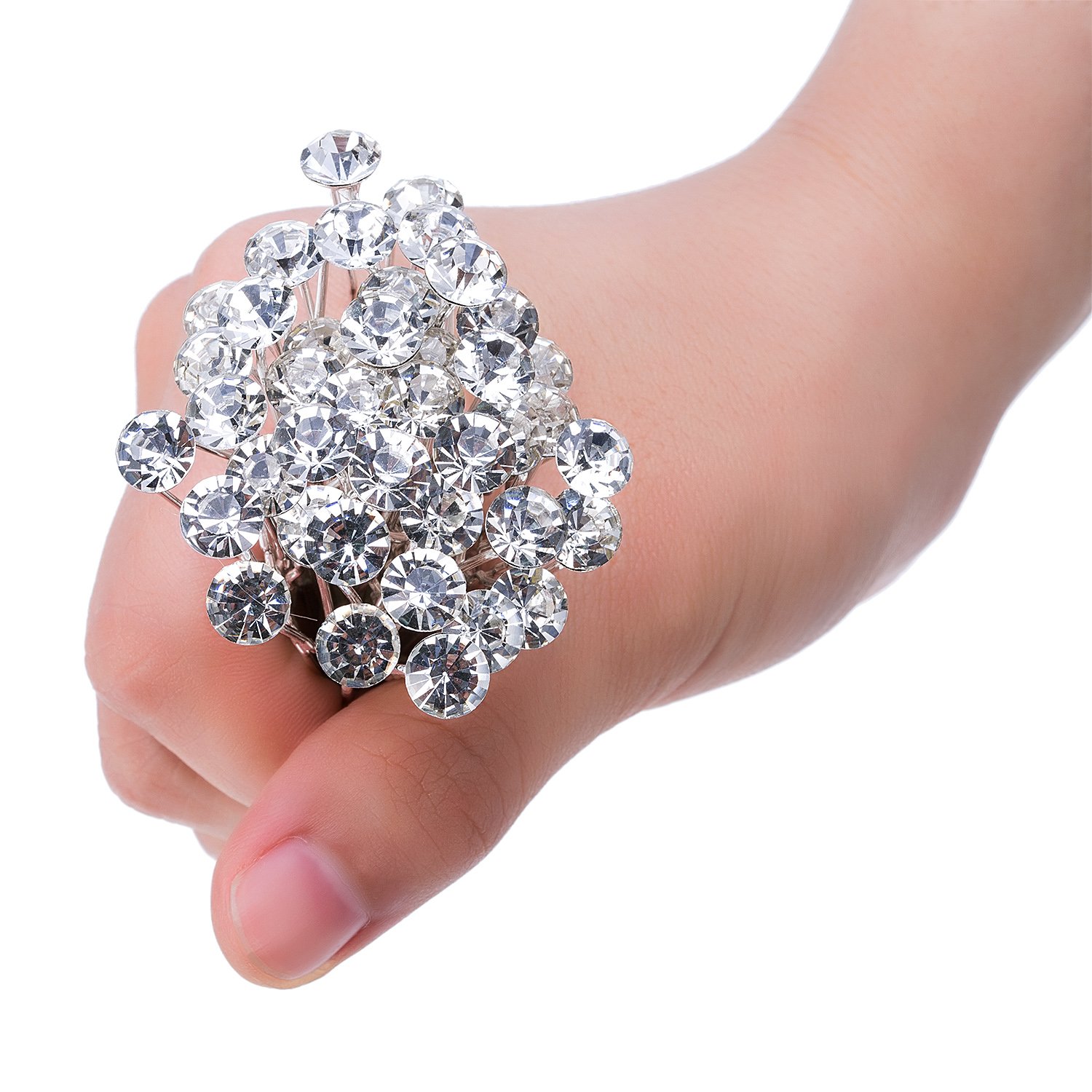 EBOOT 40 Pack Rhinestone Hair Bins Bridal Wedding Crystal Clips Accessories Decorative for Women and Girls