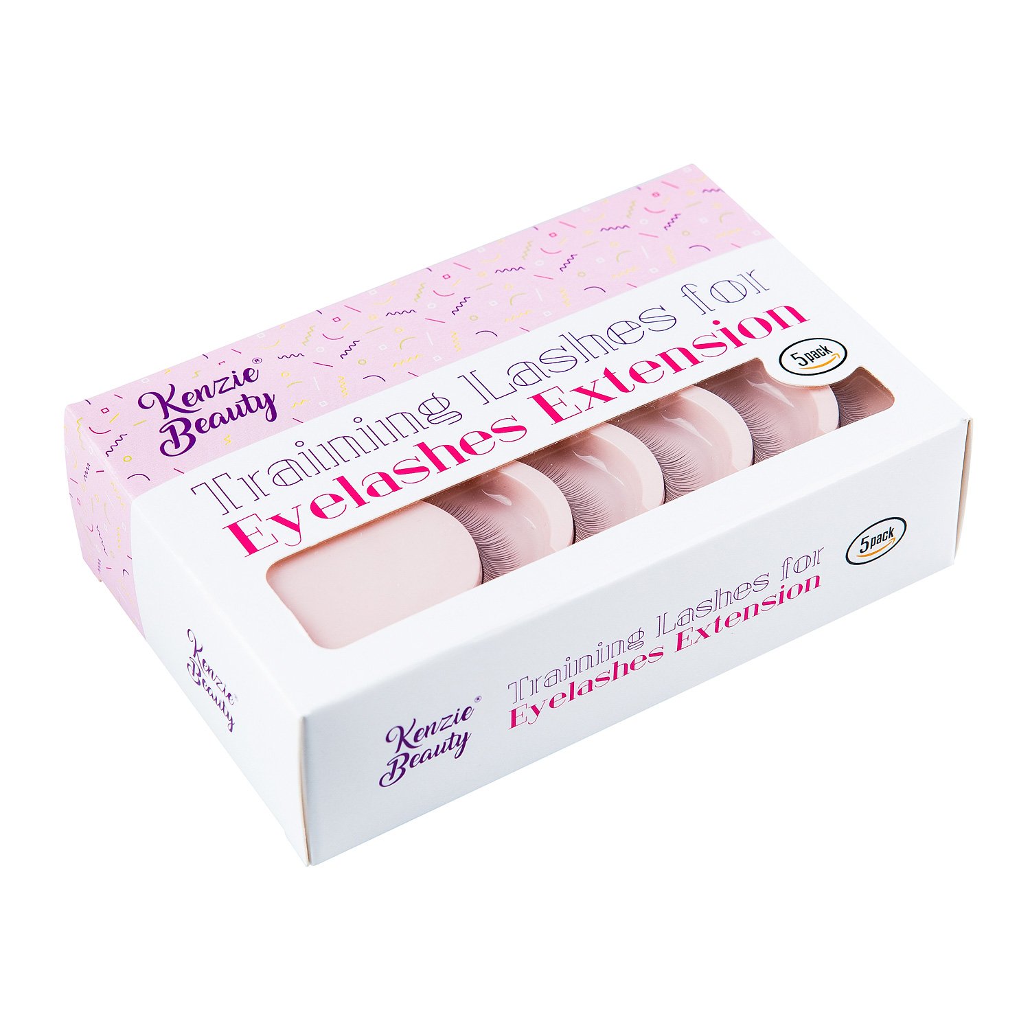Kenzie Beauty Training Lashes for Eyelash Extension Teaching Practice Lashes 5 Pack