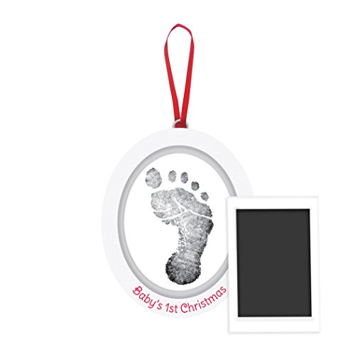 Pearhead Babyprints Double-Sided Christmas Photo Ornament with Clean Touch Ink Pad, Newborn Handprint or Footprint Kit, 2 Sided Baby's 1st Christmas Holiday Keepsake Ornament
