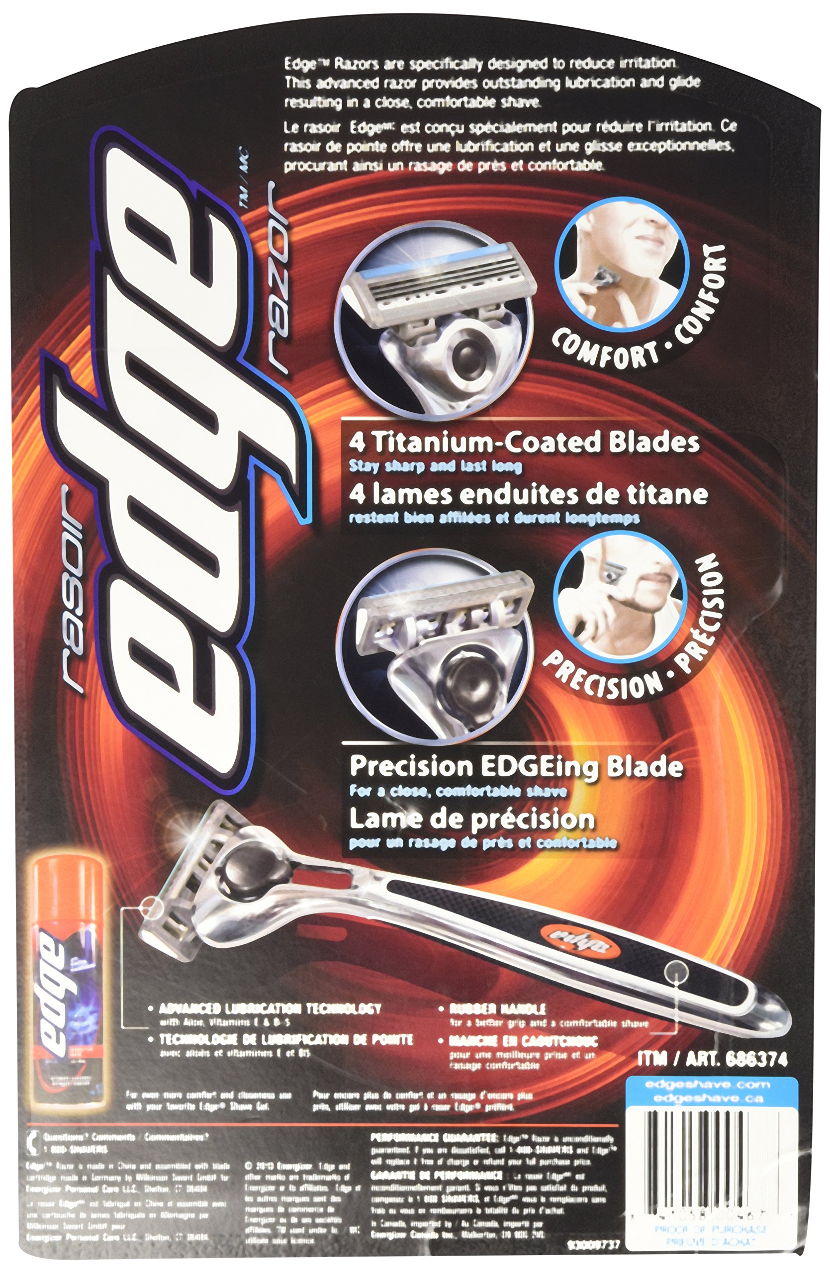 Edge 4-Titanium-Blade Razor with 17 Refills