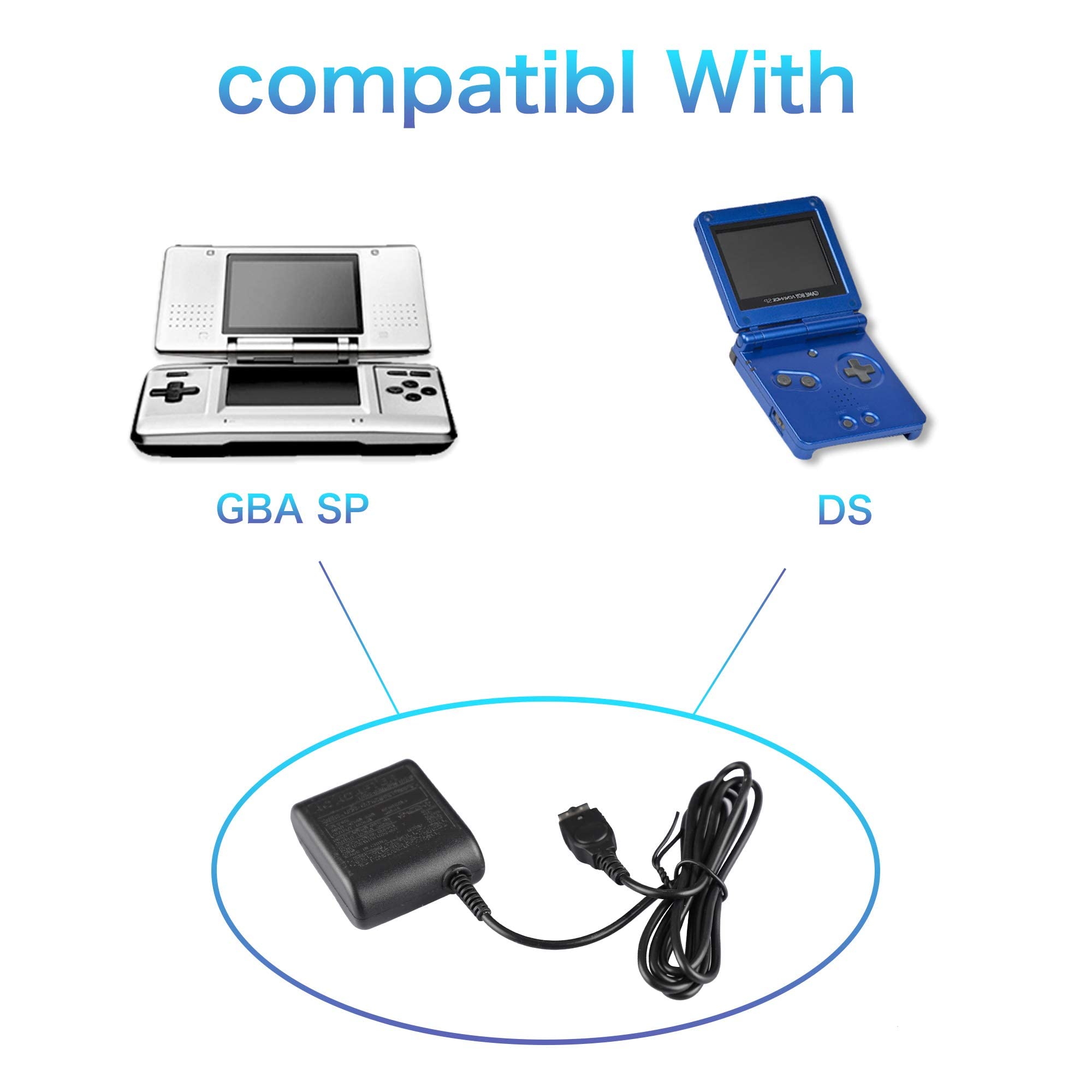 Xahpower Gameboy Advance SP Games Accessories Kit, 1 Pack Charger and 1 Pack Charge Cable and 1 Pack Battery Pack for Game Boy Advance SP Systems(GBA SP)