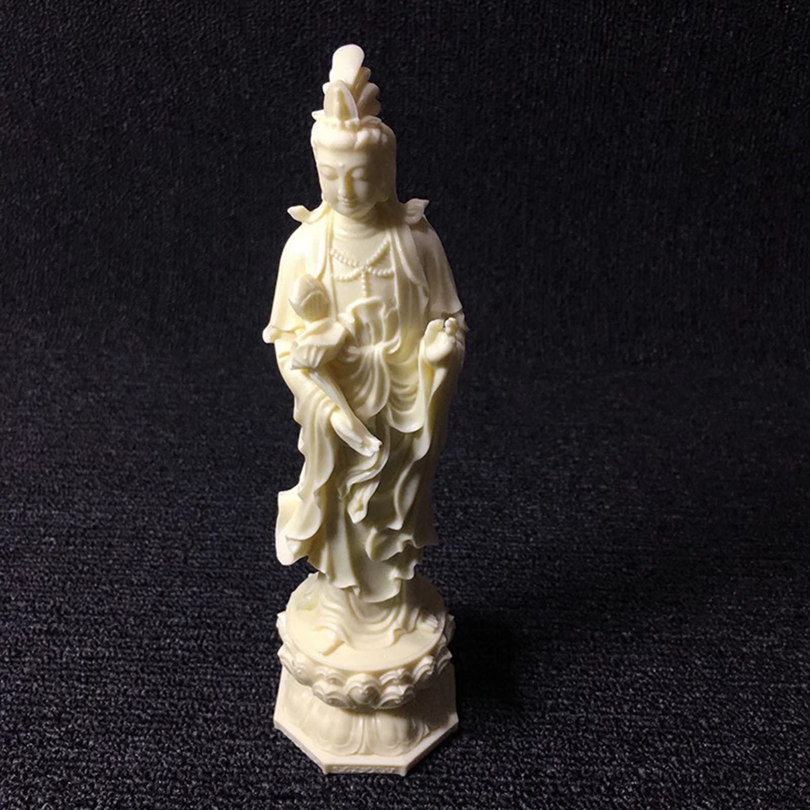 zunibo Amitabha Buddha Statue,White Buddha Statue,Set of 3 Kuanyin-Amitabha-Ksitigarbha Buddha Statue|Home Office Decor Sculpture Figurines(Ivory Fruit)