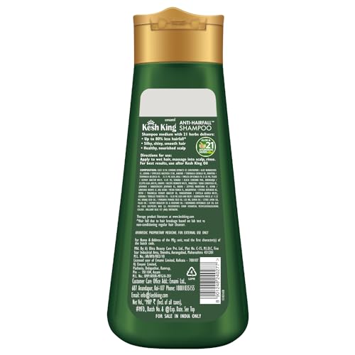 KESH KING Anti Hairfall Shampoo | with Ayurvedic Herbs & Aloe Vera | Provides Healthy Nourished Scalp | for Shiny Smooth Hair | 11.49 Fl Oz/340ml
